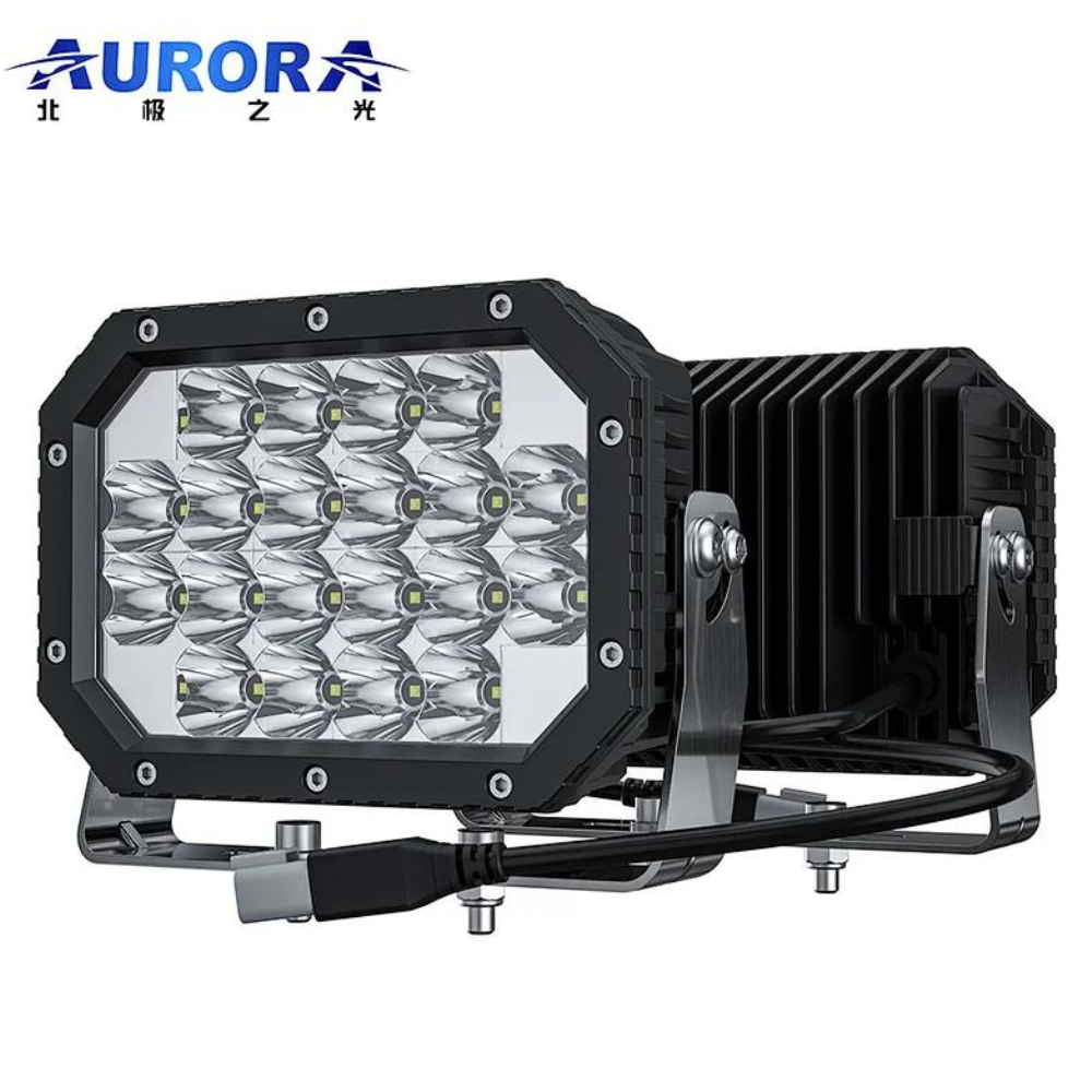 6" LED Quad Light Rectangular 100W - AURORA | Aussie Powersports